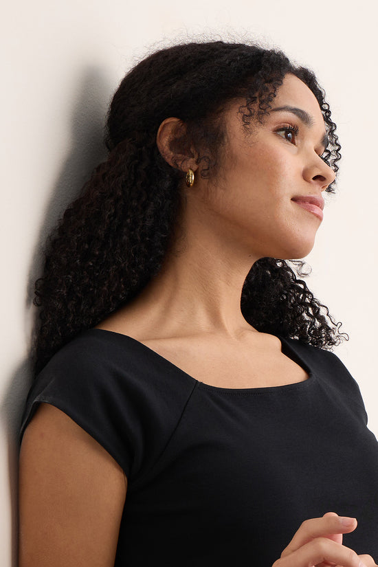 Womens Organic Ballet Neck Dress - Fair Indigo