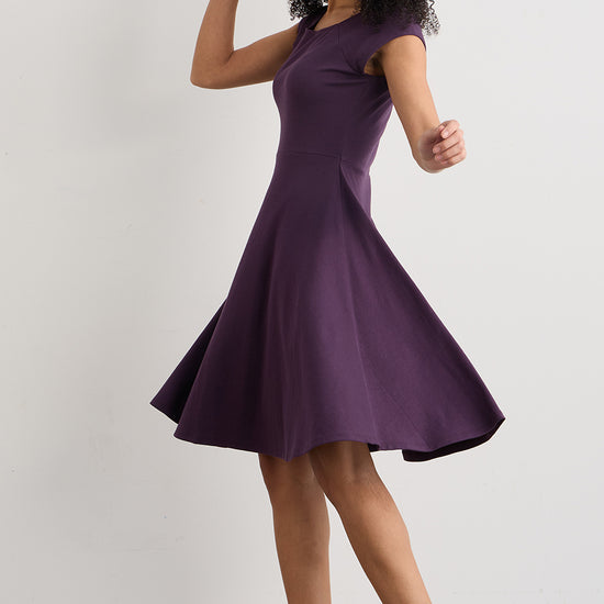 Womens Organic Ballet Neck Dress - Fair Indigo